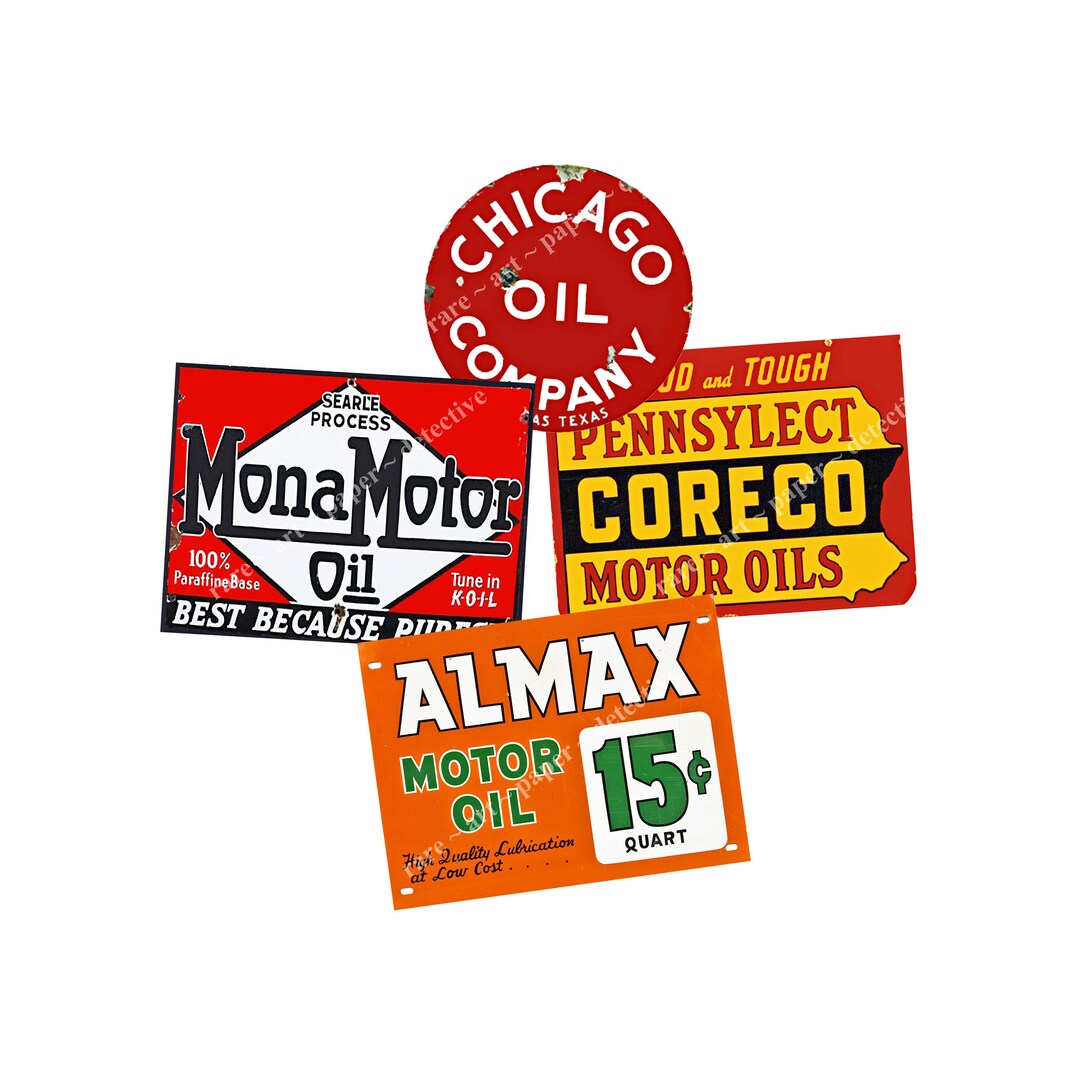 Oil Can Label Stickers, Gift Set of 4 , Colorful Car Enthusiast Decals ...