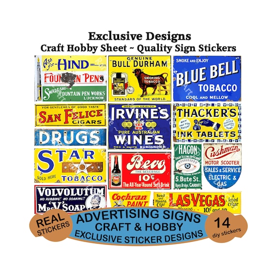Vintage Advertising Decals 36 By 24 Vintage Advertising Art & Decals