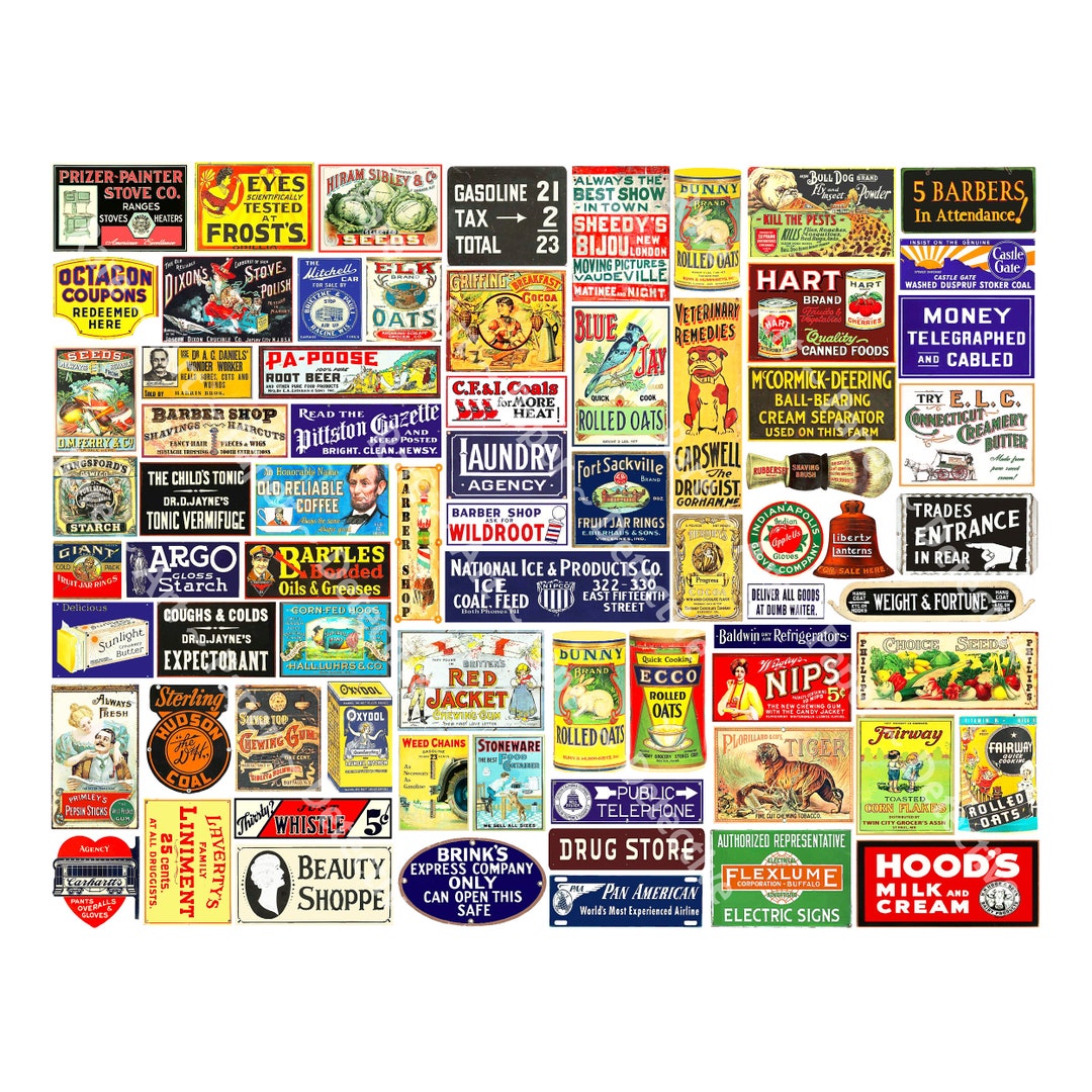 Model Railroad & Dollhouse Signs, Sticker Sheet, 70 Multi Scale Hobby ...