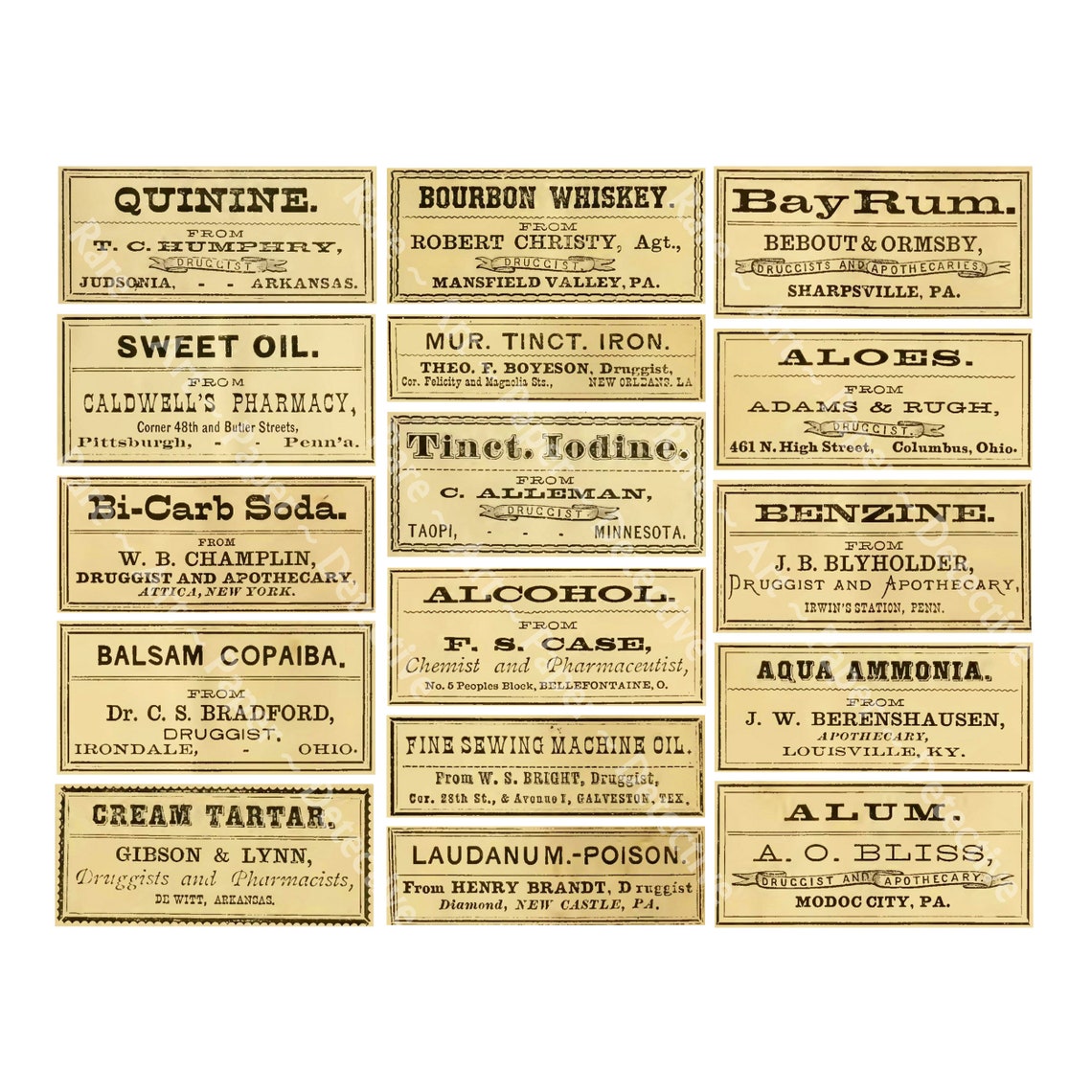 Apothecary Label Stickers, Medicine Cabinet, Vintage Pharmacy Labels ...