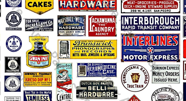 Model Railroad & Doll House Signs Sticker Sheet 86 Multi - Etsy