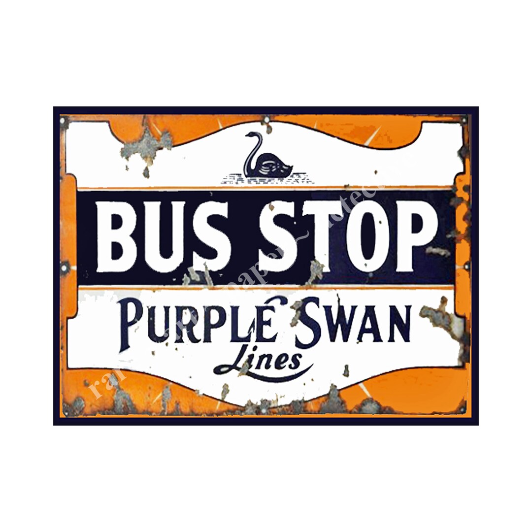 Travel Sticker, Bus Stop Sign, Vintage Advertising Decals of Rusty ...
