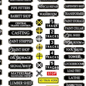 Railroad Sign Stickers, Factory & Industrial Signage, 140+ Passenger ...