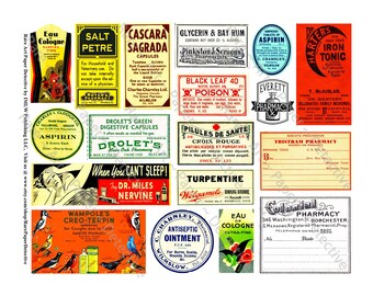 Druggist Labels Sticker Sheet Pharmacy Pill Bottle Labels - Etsy