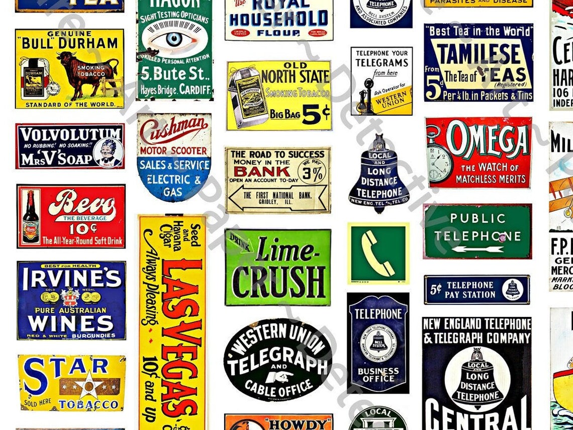 Model Railroad & Doll House Signs Sticker Sheet 86 Multi | Etsy
