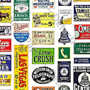 Model Railroad & Doll House Signs, Sticker Sheet, 86 Multi Scale Hobby ...