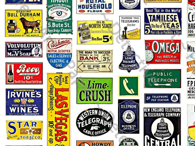 Model Railroad & Doll House Signs Sticker Sheet 86 Multi | Etsy