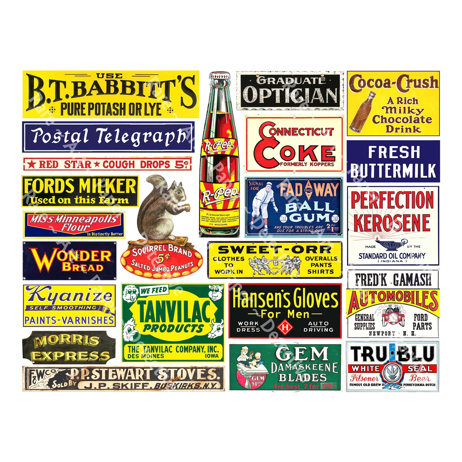 Advertising Sign Stickers, Dollhouse Miniature and Model Railroad ...