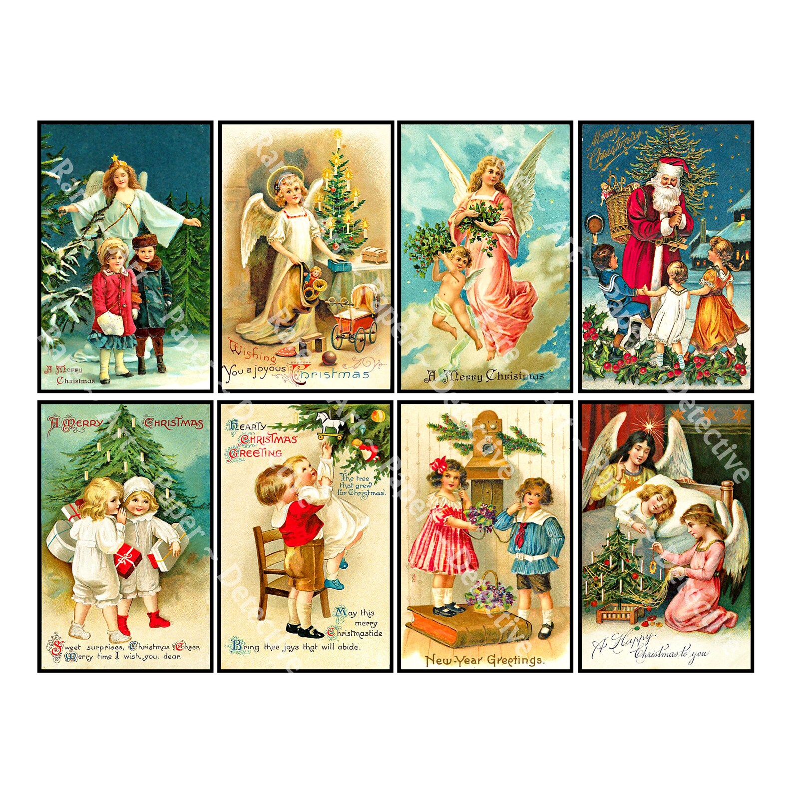 Victorian Christmas Stickers, 32 Vintage Postcard Inspired Holiday ...