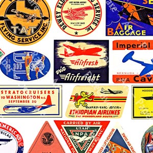 Airline Luggage Labels, Miniature Airplane Sticker Decals, Travel ...