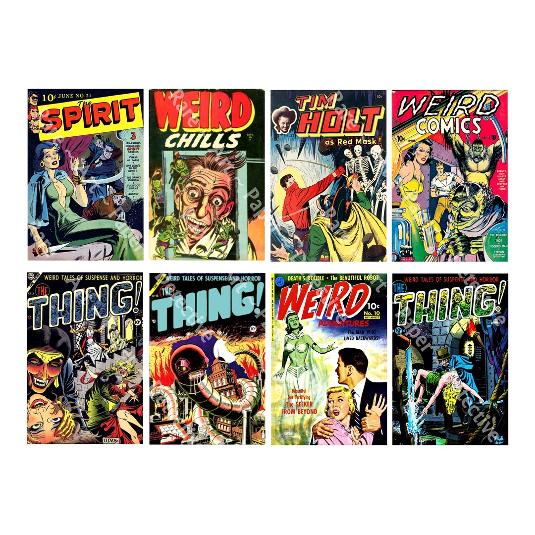 Horror Comic Book Cover Stickers, Classic Comics, Vintage Halloween ...