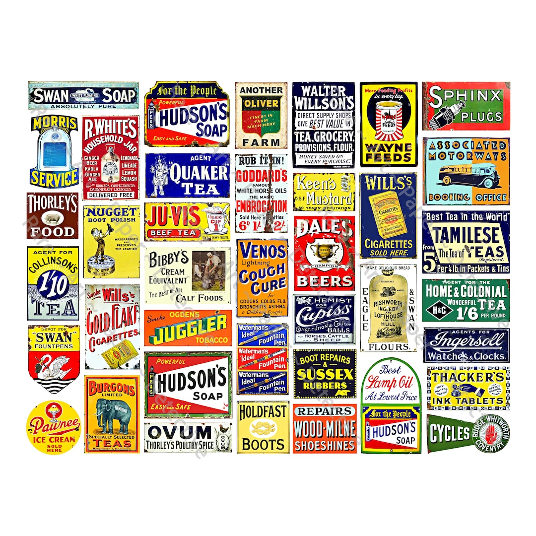 Vintage Advertising Miniature Signs, 40 Coal, Oil, Farm & Model ...