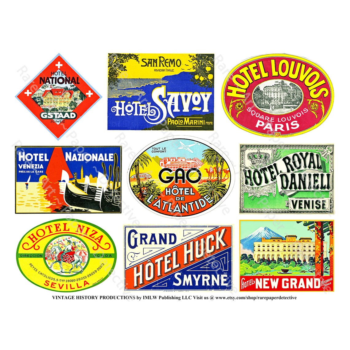 Travel Luggage Labels Hotel Label Art Paper Printed Sheet - Etsy