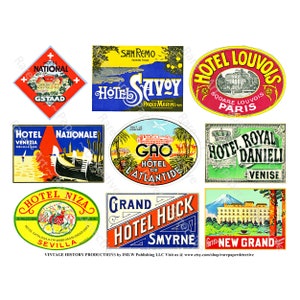 Travel Luggage Labels, Hotel Label Art Paper, Printed Sheet, Retro ...