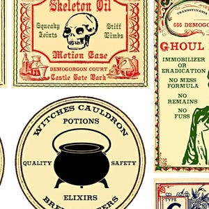 Halloween Monster Potion Label Stickers Spooky Apothecary Cabinet ...