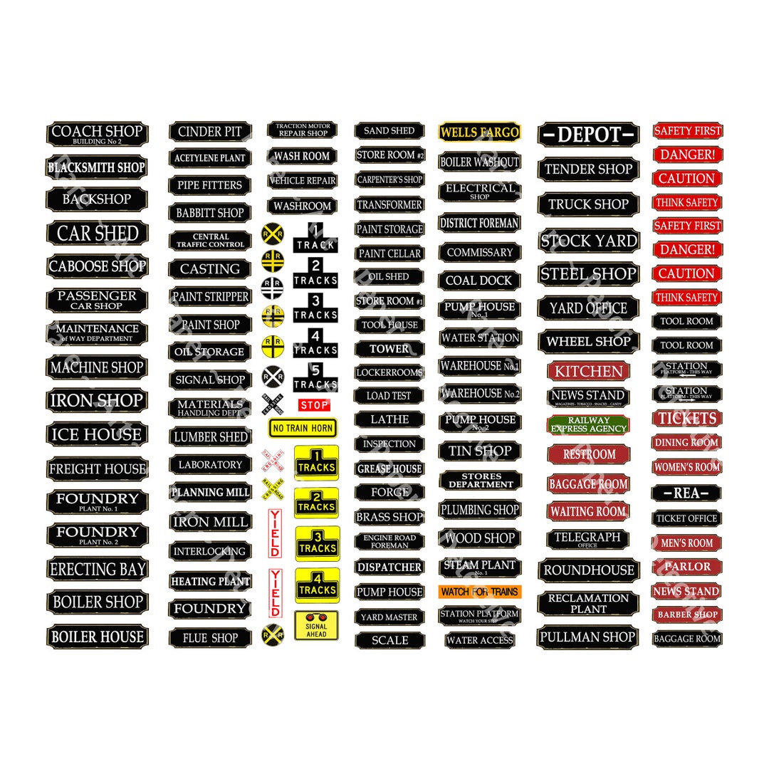 Railroad Sign Stickers Factory & Industrial Signage 140 - Etsy