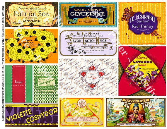 Bath Soap Labels Sticker Sheet Antique French Soap Labels | Etsy