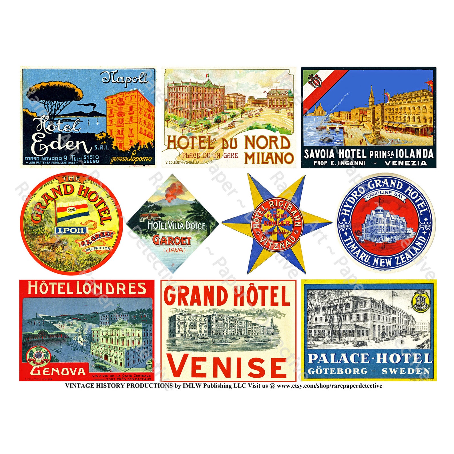 Huge Set 44 Hotel Luggage Stickers 4 STICKER SHEETS Travel | Etsy