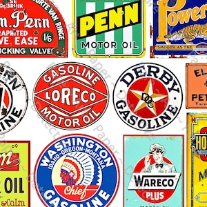 Tool Box Sticker Sheet Oil Can Labels, Garage Clip Art Paper Pack ...