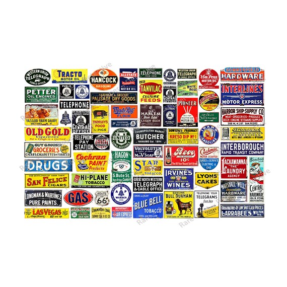 Model Railroad & Dollhouse Signs Sticker Sheet 65 Multi - Etsy
