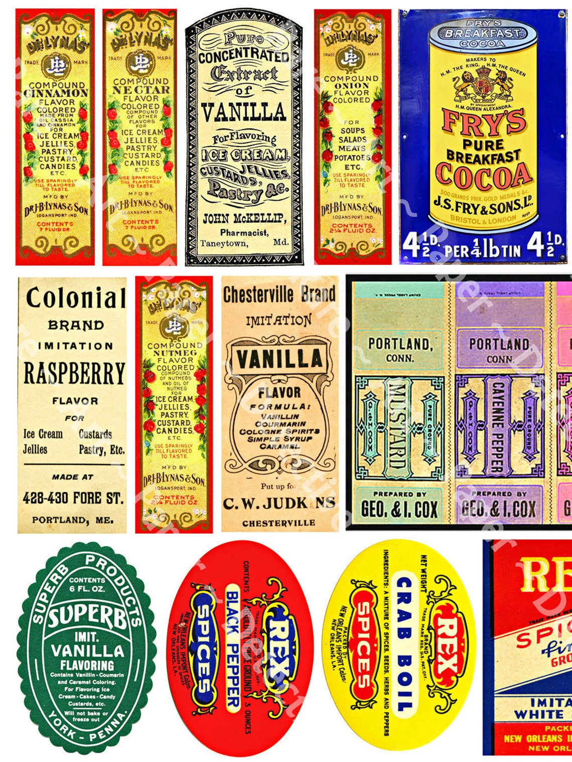 Kitchen Spice Labels Rustic Country Kitchen Decal Sticker for | Etsy