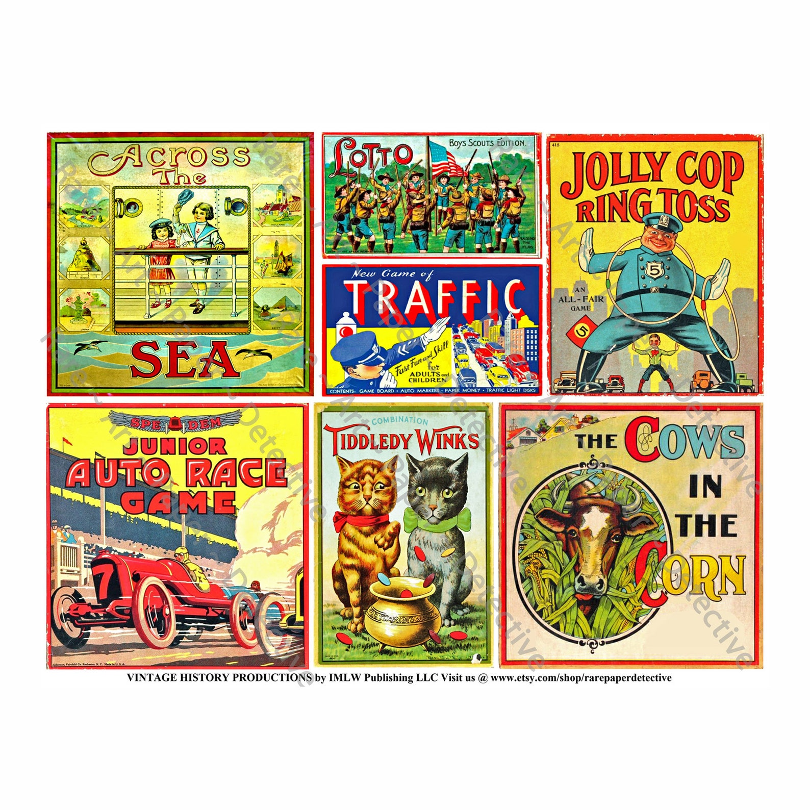 Vintage Board Game Box Art Printed Sheet Gift Making - Etsy
