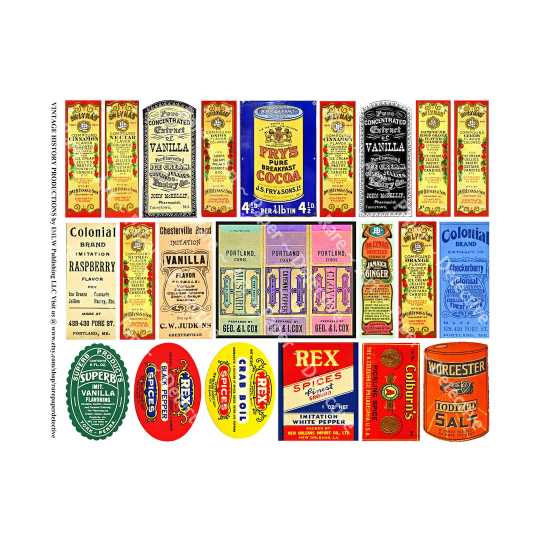 Kitchen Spice Labels, Rustic Country Kitchen Decal Sticker for Spice ...