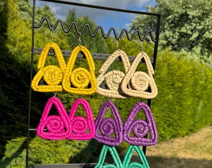 Raffia Earrings Etsy