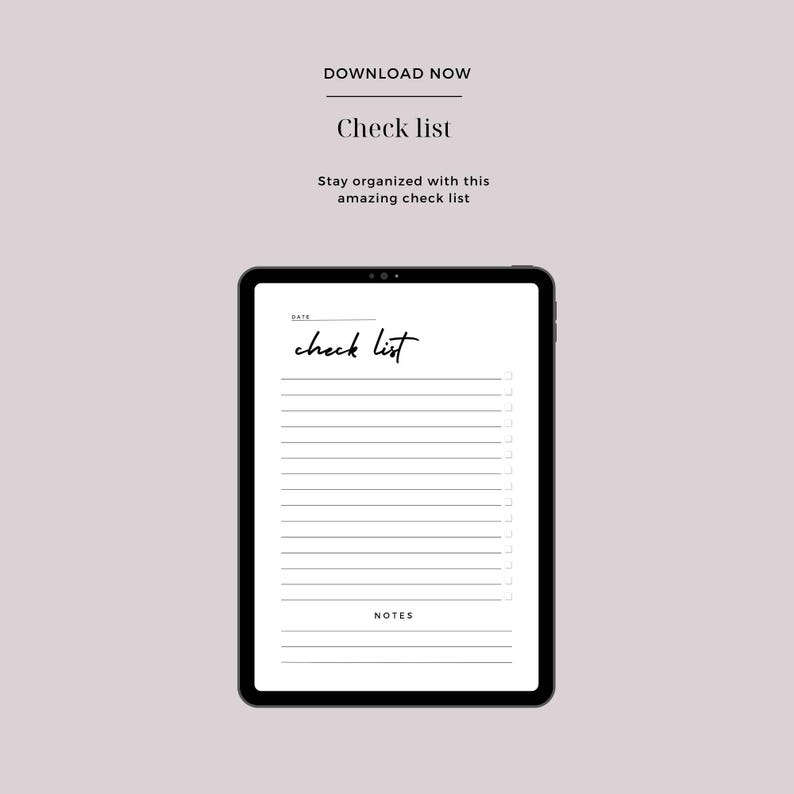 Minimalist Check List | Printable to Do List | Check List Template ...