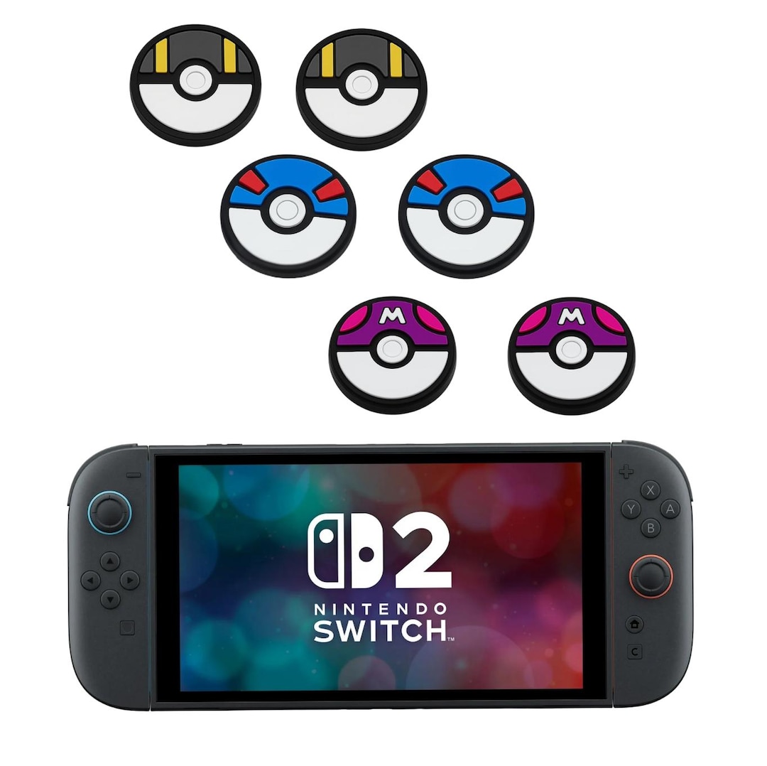 Crazy Diy - 6x Pokemon Thumb Grips 3D Pokeball SWITCH 2 Controller Caps ...