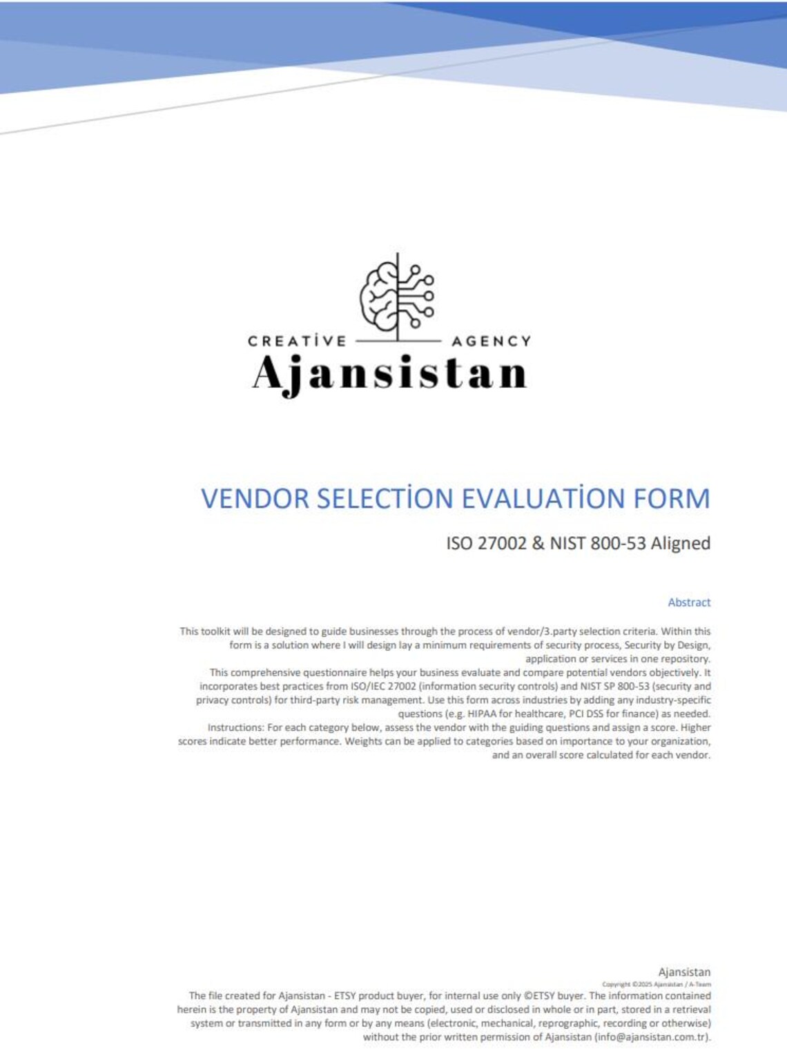 Vendor Risk Assessment Toolkit: ISO 27002 & NIST Aligned (excel ...