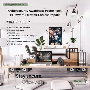 Cybersecurity Awareness Poster Bundle - Infosec Wall Art, Stickers ...