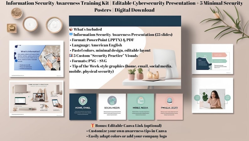 Information Security Awareness Training Kit | Editable Cybersecurity ...