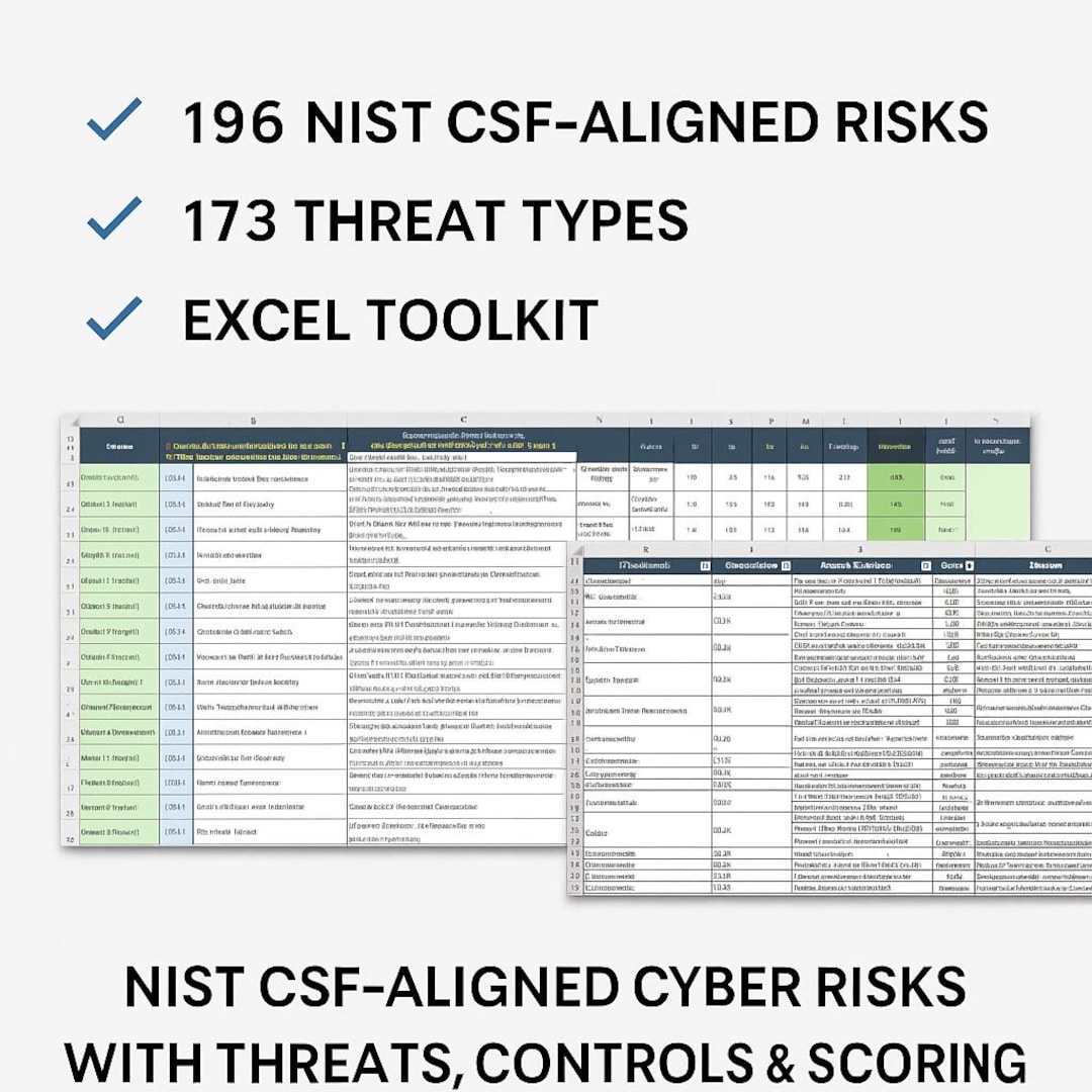 Cybersecurity Risk & Threat Catalog Toolkit | NIST - ISO 27001 Compliance Template (excel) - Etsy