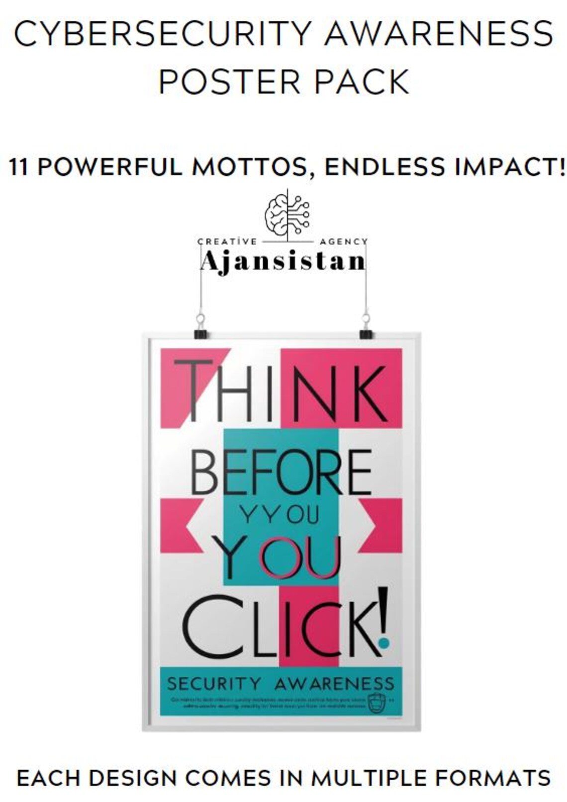 Cybersecurity Awareness Poster Bundle - Infosec Wall Art, Stickers ...