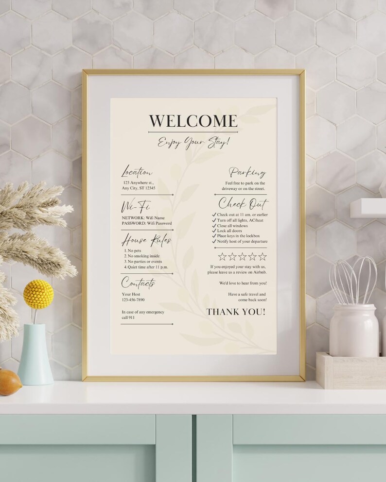 Editable Welcome Sign, Printable Sign Template, Modern Entryway Decor ...