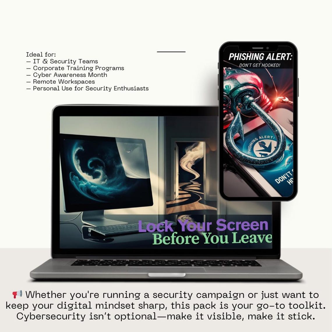 Cybersecurity Awareness Poster Bundle - Infosec Wall Art, Stickers ...