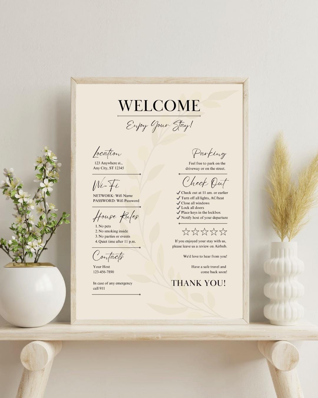 Editable Welcome Sign, Printable Sign Template, Modern Entryway Decor ...