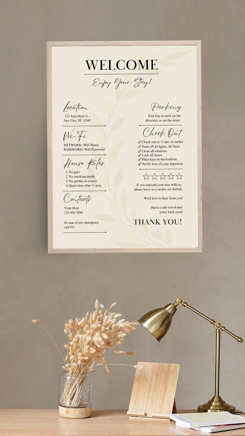 Editable Welcome Sign, Printable Sign Template, Modern Entryway Decor ...