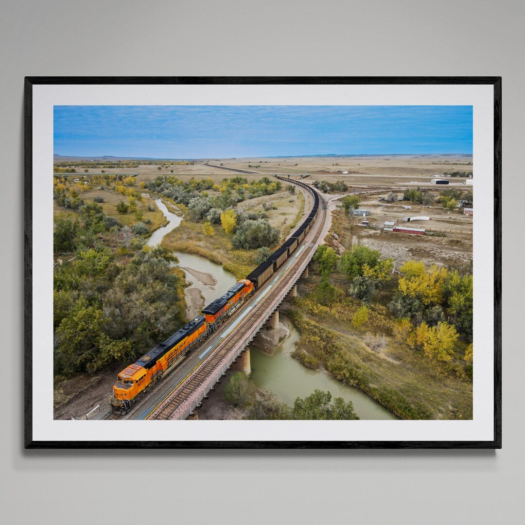 Freight Train Photography Print: South Dakota Railroad Aerial Landscape ...