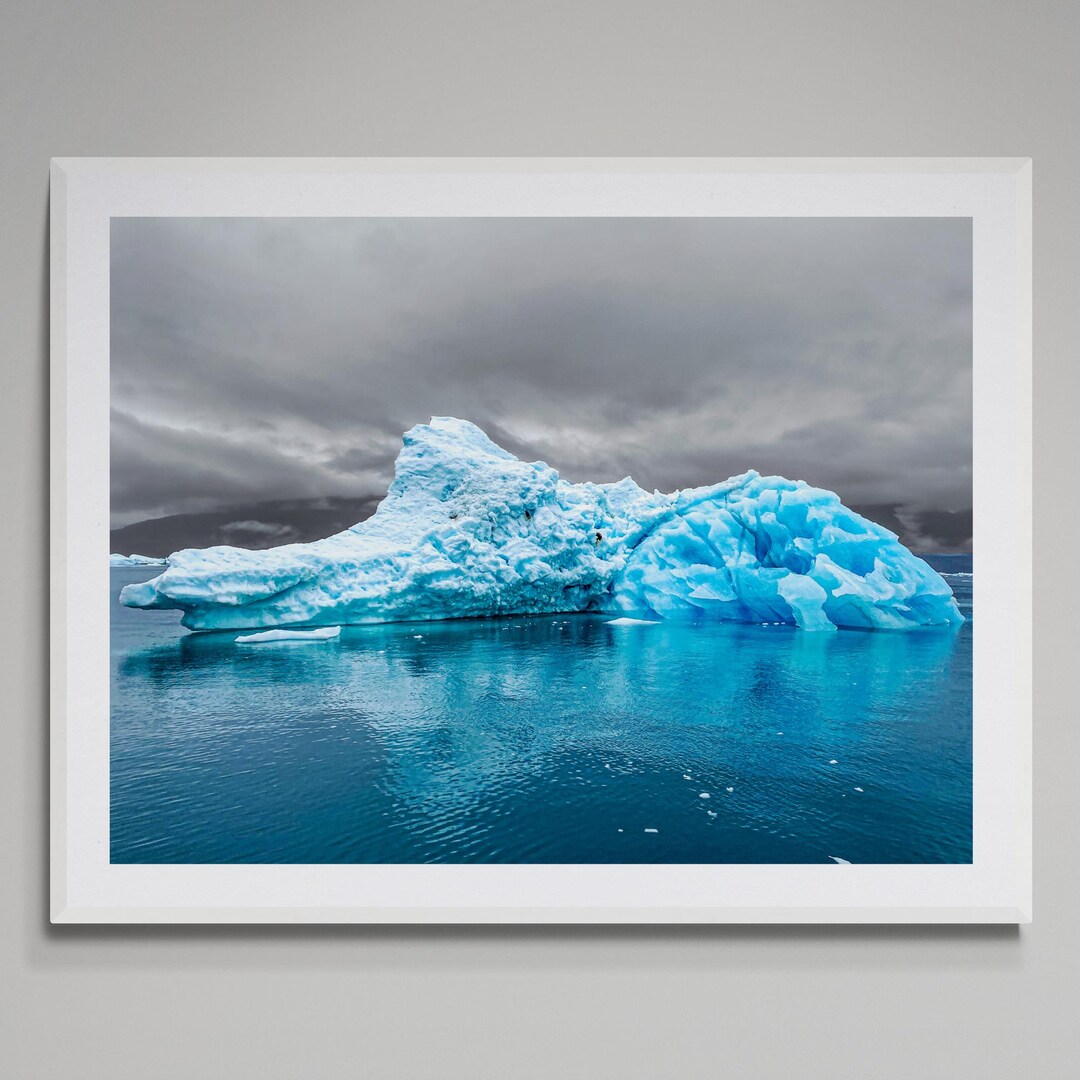Iceberg Photography Print | Bicolor Iceberg Wall Art | Blue Ice Arctic ...