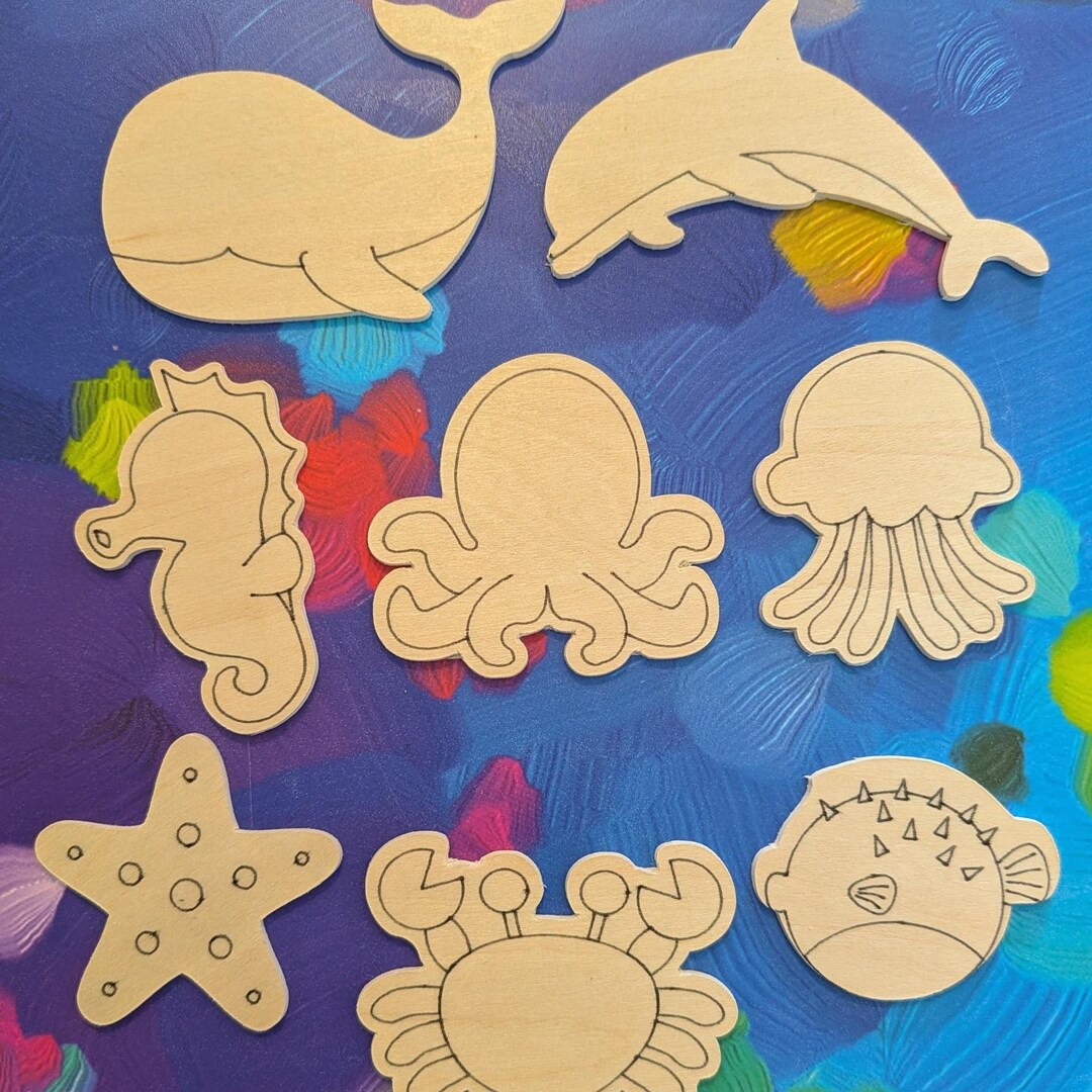 Under the Sea SVG Files: Laser Cut Sea Creatures Coloring Kit (digital ...