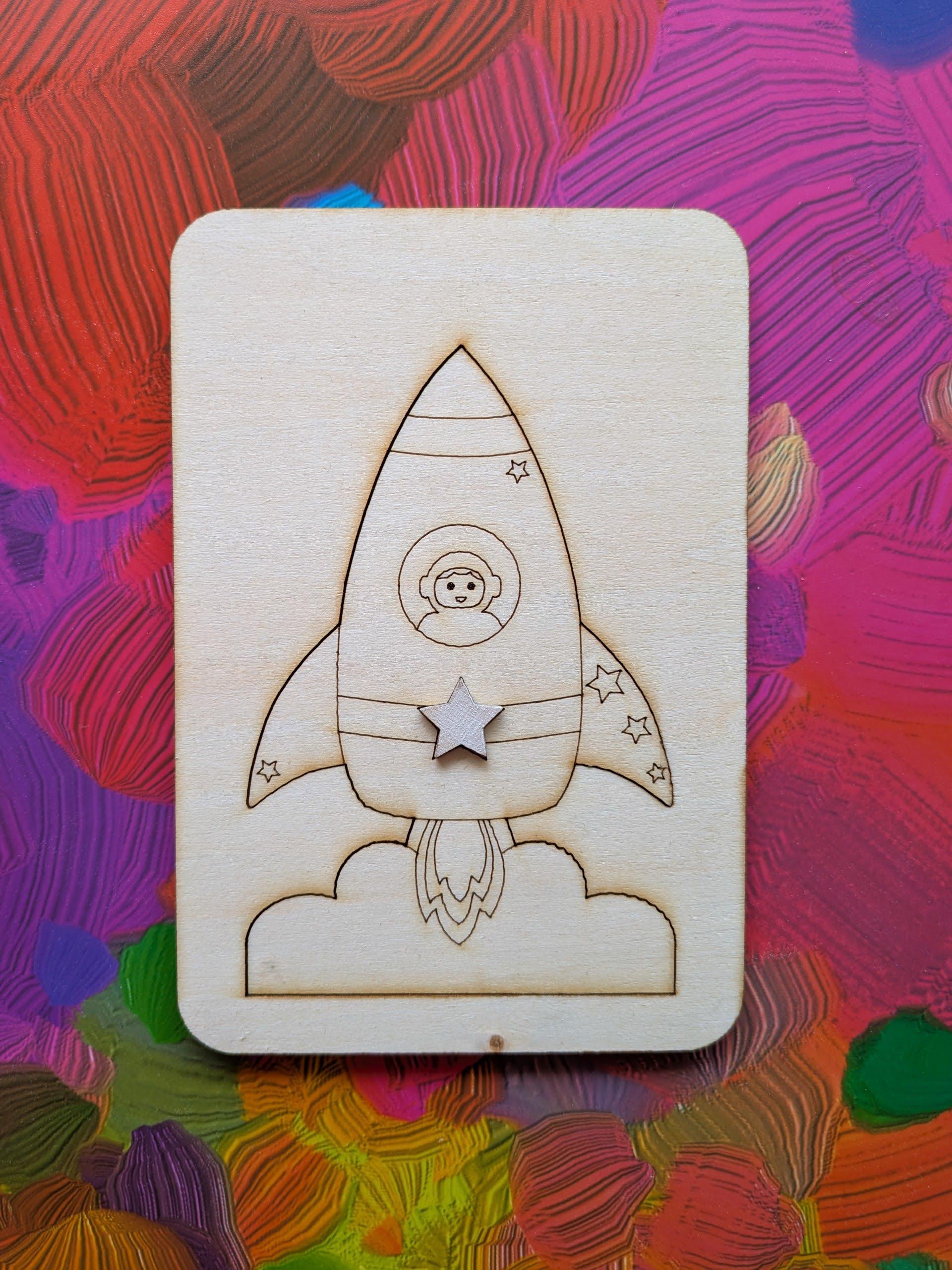 Rocket Invitation Peg Puzzle Laser Cut File: Space Theme (SVG, PDF) - Etsy