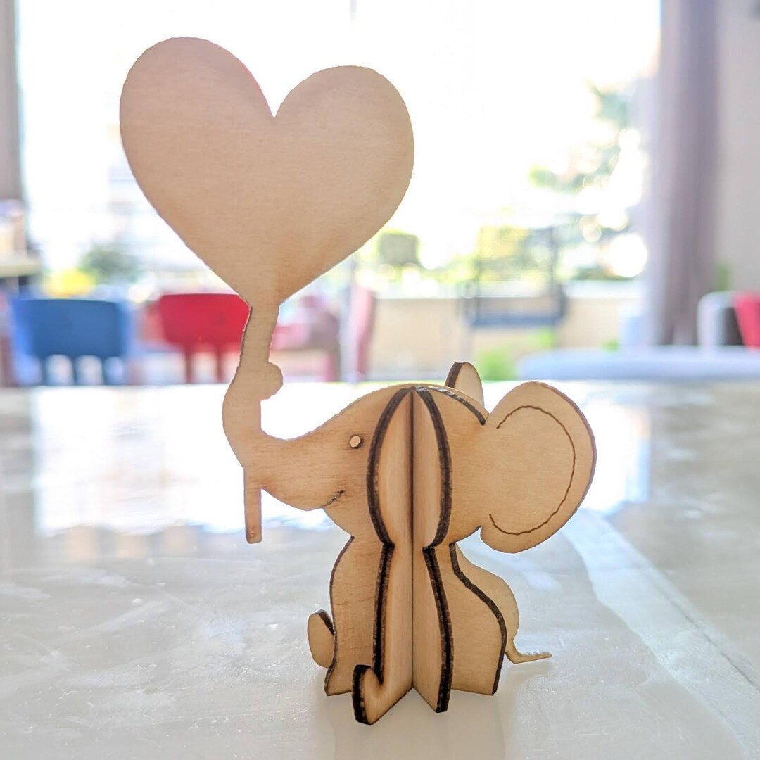 Elephant Family Puzzle SVG Files: Laser Cut Wood Decor (digital ...