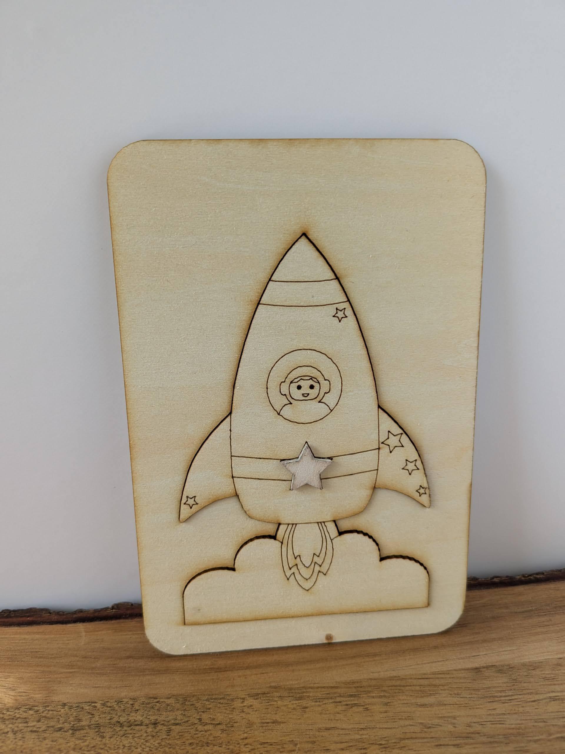 Rocket Invitation Peg Puzzle Laser Cut File: Space Theme (SVG, PDF) - Etsy