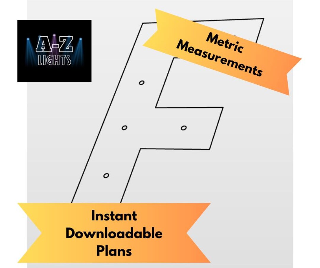 4ft Marquee Letter Templates 'F' Plans Blueprints Light up Letters ...