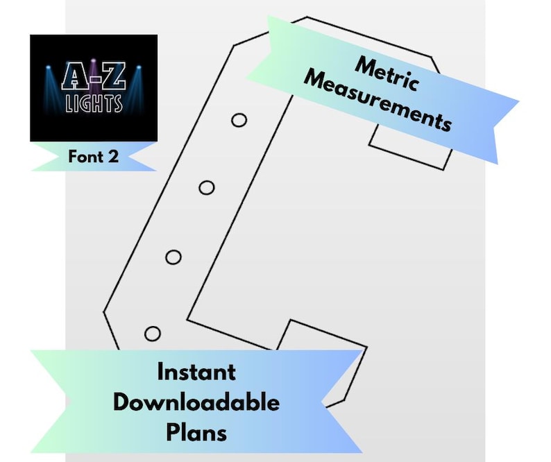 4ft 'C' Marquee Letter Plans Blueprints Templates Light up Numbers ...