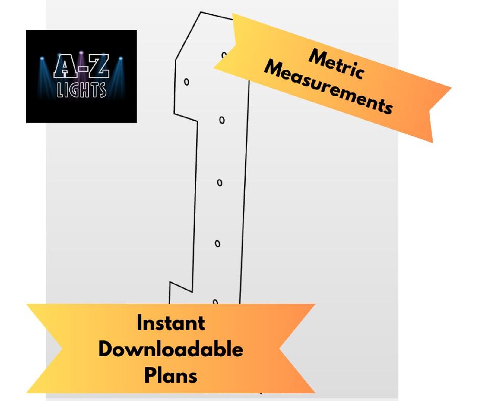 4ft '1' Marquee Number Plans Blueprints Templates Light up Numbers ...