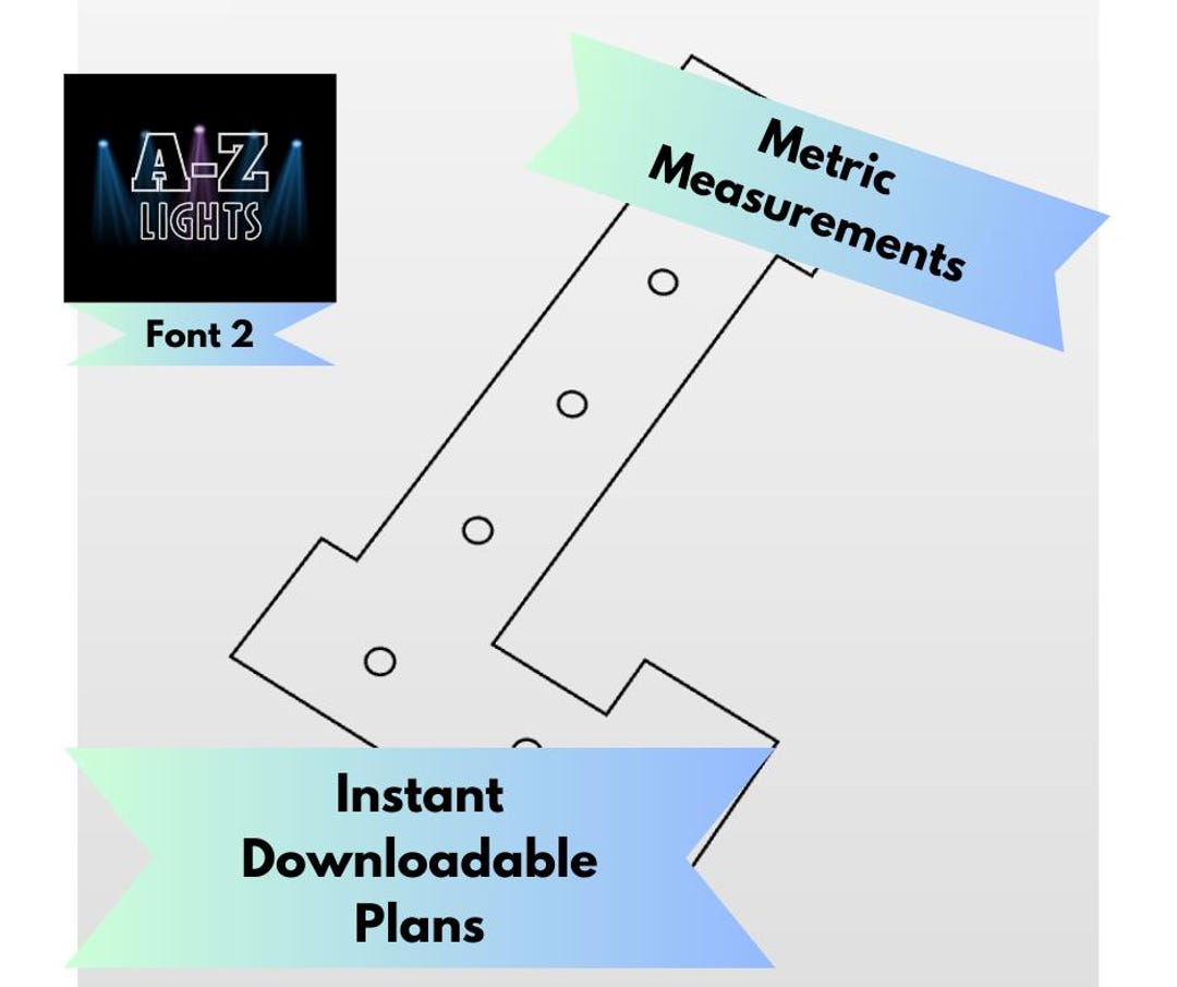 4ft 'L' Marquee Letter Plans Blueprints Templates Light up Numbers ...