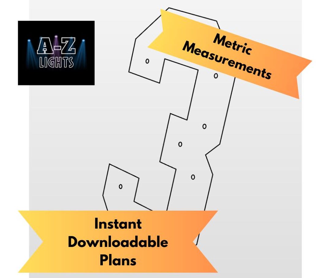 4ft '3' Marquee Number Plans Blueprints Templates Light up Numbers ...